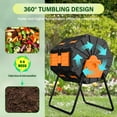 Efurden Dual Chamber Compost Bin, Outdoor Rotating Compost Tumbler with ...