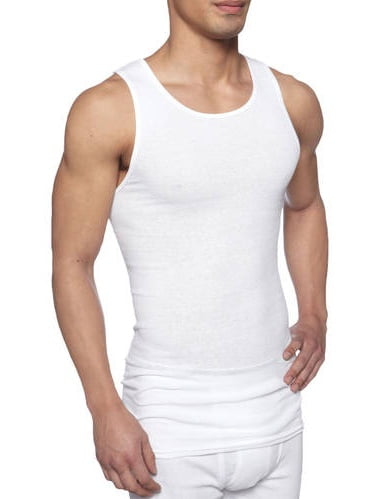 Gildan Men's Premium Cotton Ribbed White A-Shirt, 2-Pack - Walmart.com