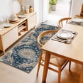 Area Rug 2x6ft Vintage Blue Gold Figure Area Rugs for Kitchen Runner ...