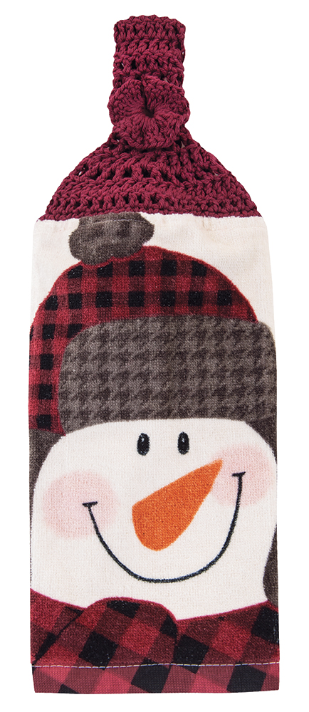 Mary Maxim Winter Plaid Snowman Towel Topper Kit Yarn - Walmart.com