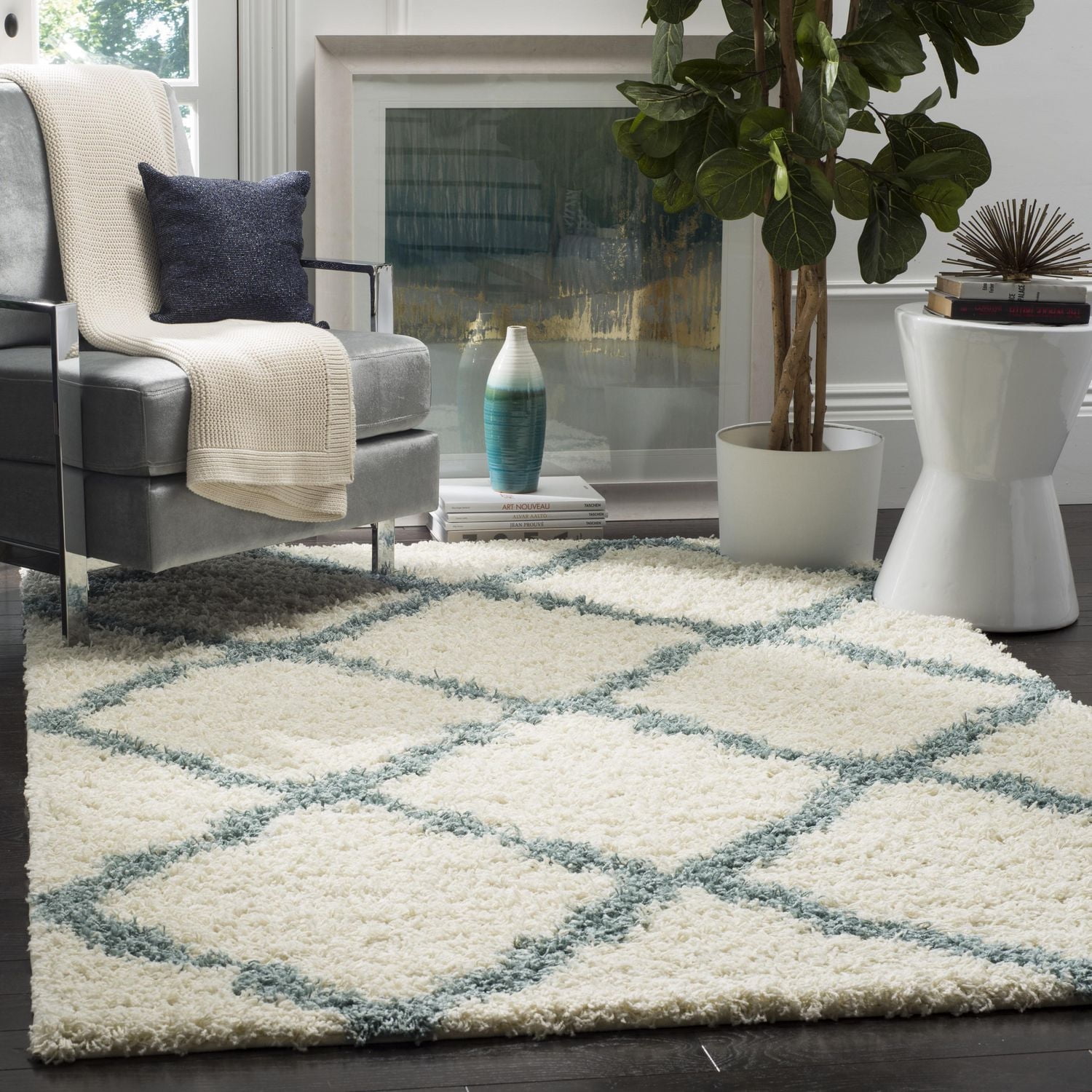 Click here for Safavieh Dallas Logan Geometric Shag Area Rug 4 X... prices
