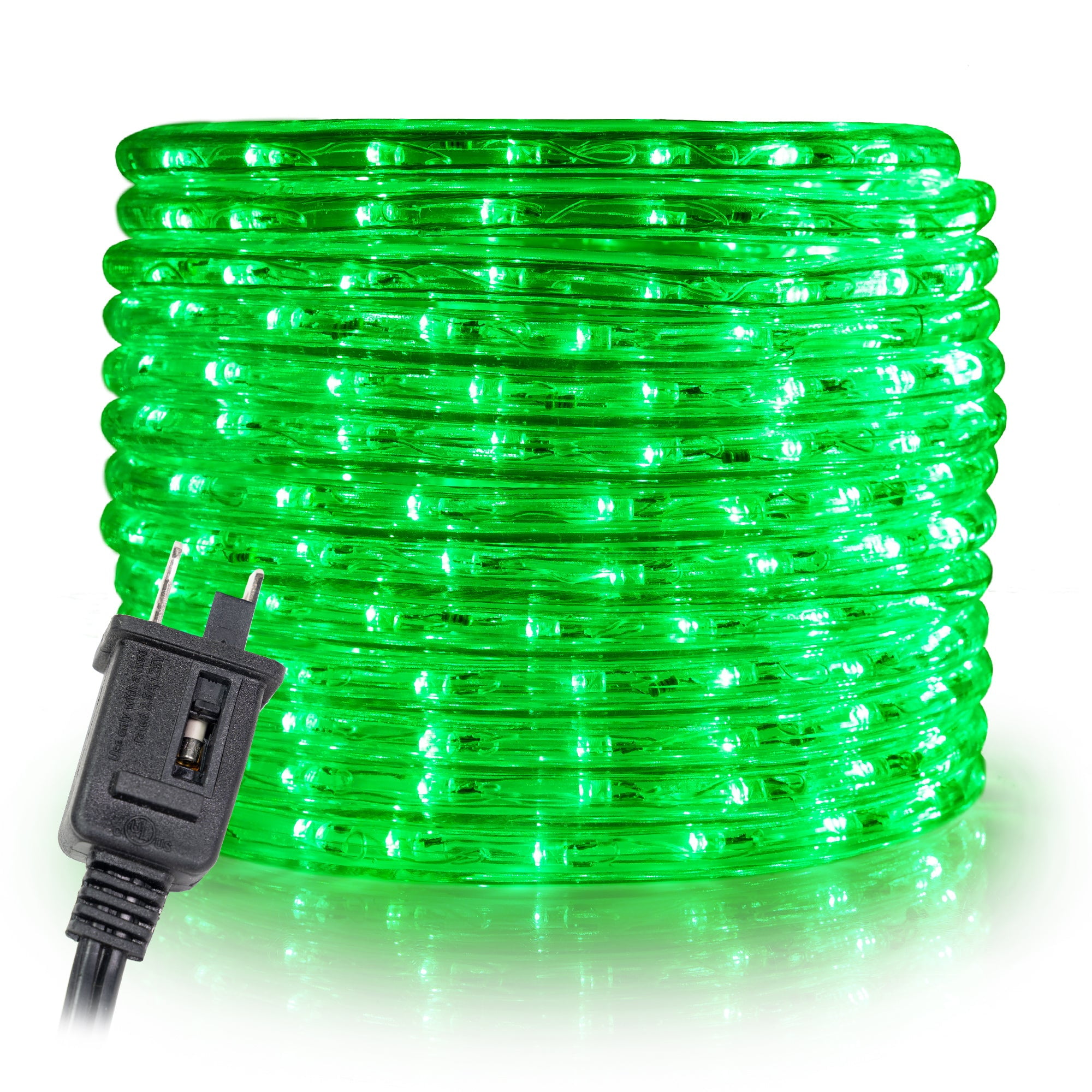 Green 3/8" Thick LED Rope Lights | IP65 Indoor/Outdoor Lighting | ETL ...