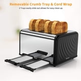 4 Slice Toaster, Stainless Steel Toaster with Defrost/Reheat/Cancel ...