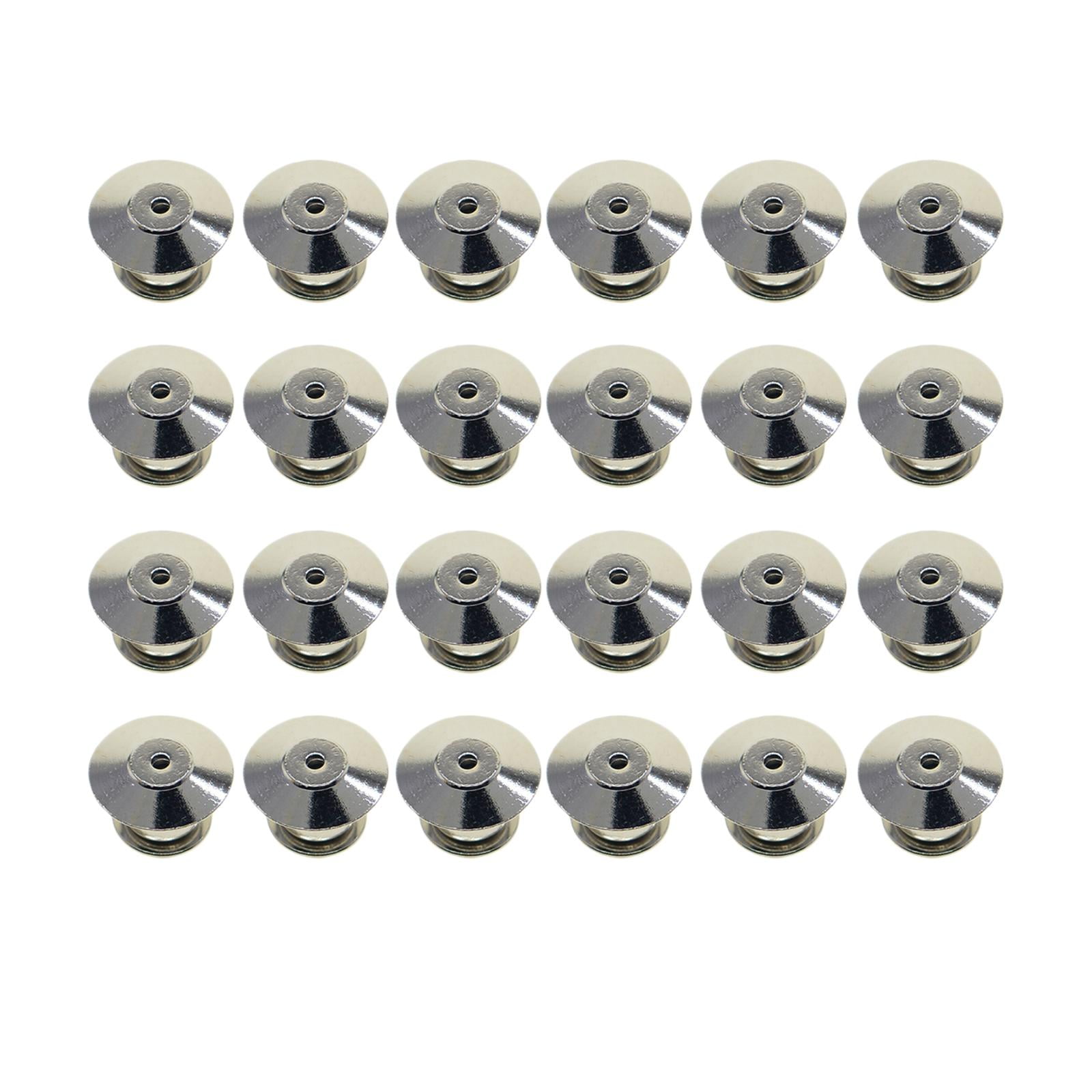 24 Pieces Metal Pin Backs Locking Pin Keepers for Crafts Hat Uniform ...
