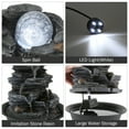 "BEAMNOVA Indoor Modern 10.2""H 3-Tier Resin Rockery Waterfall Fountain with Rolling Ball & LED ...