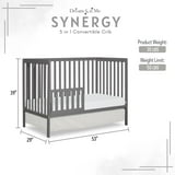 Dream On Me Synergy 5-in-1 Convertible Crib, Steel Grey, JPMA ...