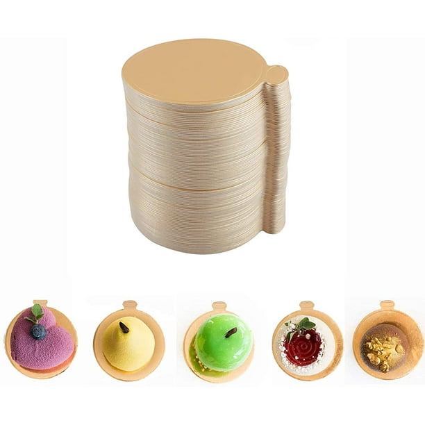 Mini Cake Boards Golden Cardboard Dessert Displays,Disposable Cake ...