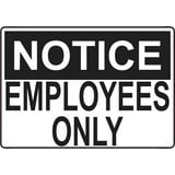 5in x 3.5in Notice Employees Only Sticker Vinyl Door Wall Sign Stickers ...