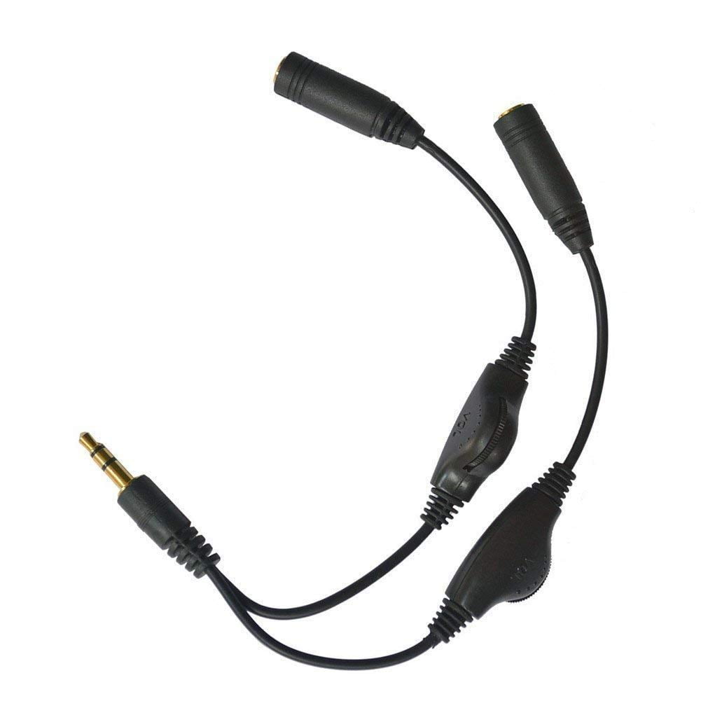 Dual 3.5mm female Headphone Stereo Aux Audio Y Splitter Cable With ...