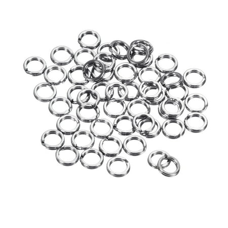 0.6mm x 4.5mm Fishing Split Rings, 100 Pack 304 Stainless Steel Double Flat Ring Lure Connector ...