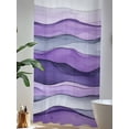 Art Purple Wave Sheer Curtains 84 Inch Long 1 Panel Watercolor Abstract ...