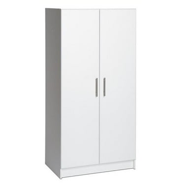 Bowery Hill Tall Narrow Storage Cabinet with Door in White - Engineered ...