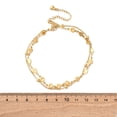 304 Stainless Steel Multi-strand Link Chain Anklets Heart Real 18K Gold ...