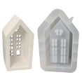 3D House Holder Silicone Mold DIYs Cement Gypsum Clay Candlestick Resin ...