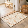 Abstract Color Block Area Rugs 2x3ft Modern Orange Beige Line Floor Rug ...