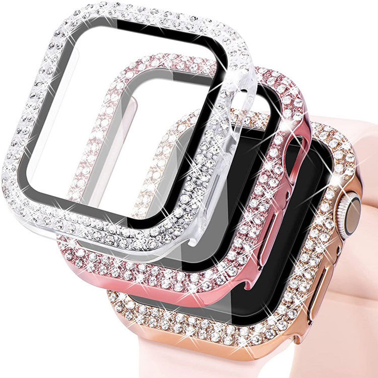 HEVIRGO 1PC Smartwatch Cases with Rhinestone Decor Precise Cutout Watch ...
