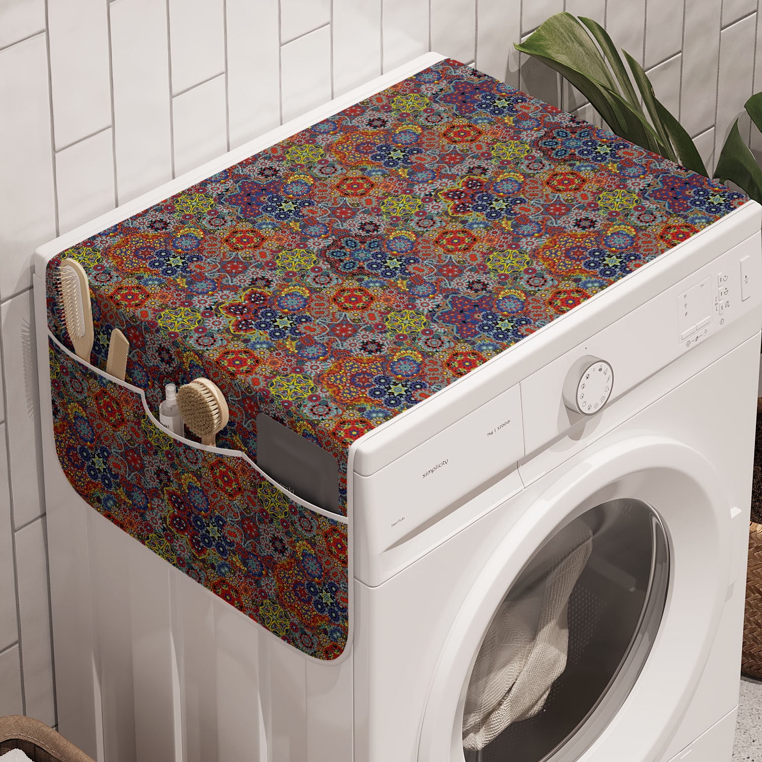 Batik Washing Machine Organizer, Vintage Combined Nested Paisley Motif ...