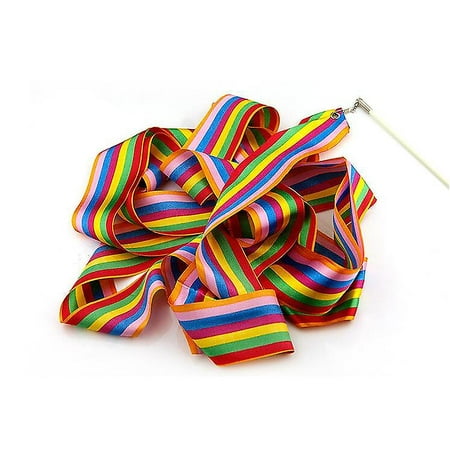 1 Piece 4m Rainbow Color Dance Ribbon Gym Rhythmic Gymnastics Art ...