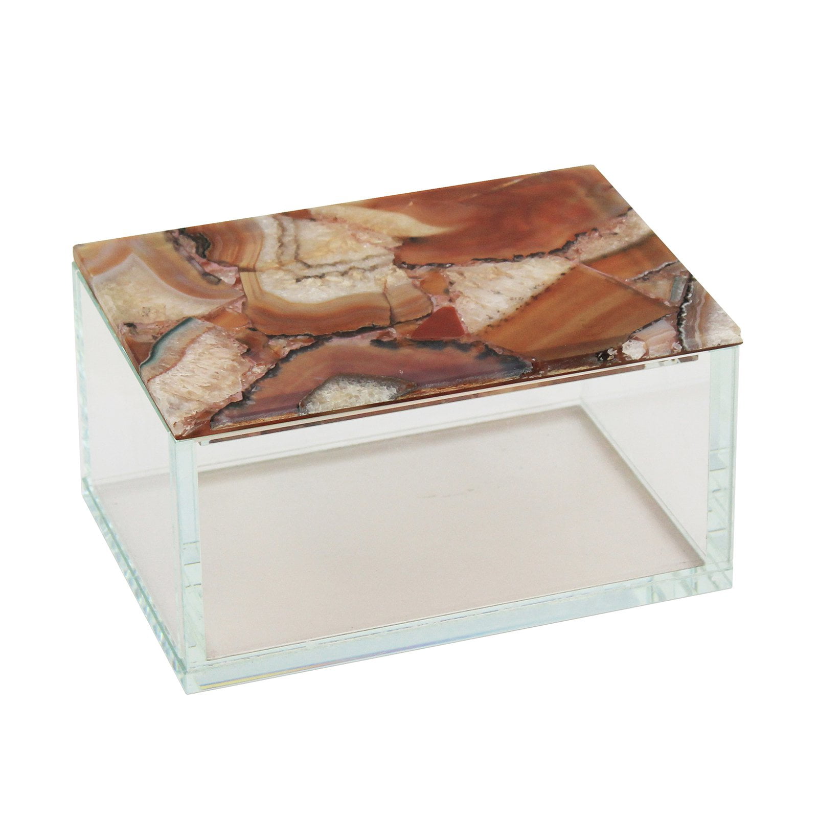 SageBrook Home Rectangular Glass Box with Agate Top - Walmart.com