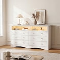 Lacoo 6 Drawer Dresser with Smart RGB LED Lights, Built-in Charging ...