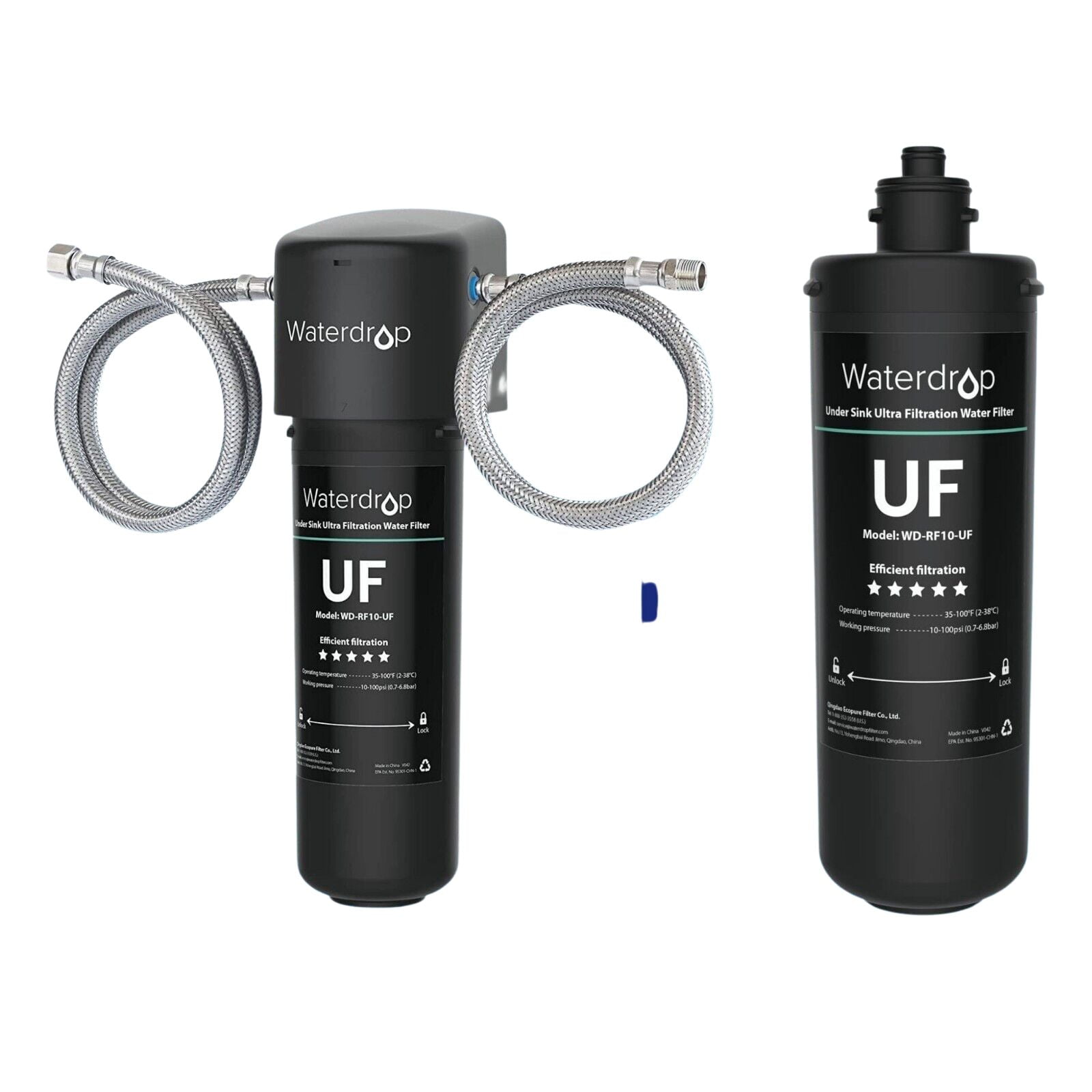 Waterdrop 10UA-UF Under Sink Water Filter System AND WD-RF10-UF Water ...