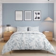Blue Leaf Bedding Duvet Cover Set Queen Size 4 Pieces, Country Vintage ...