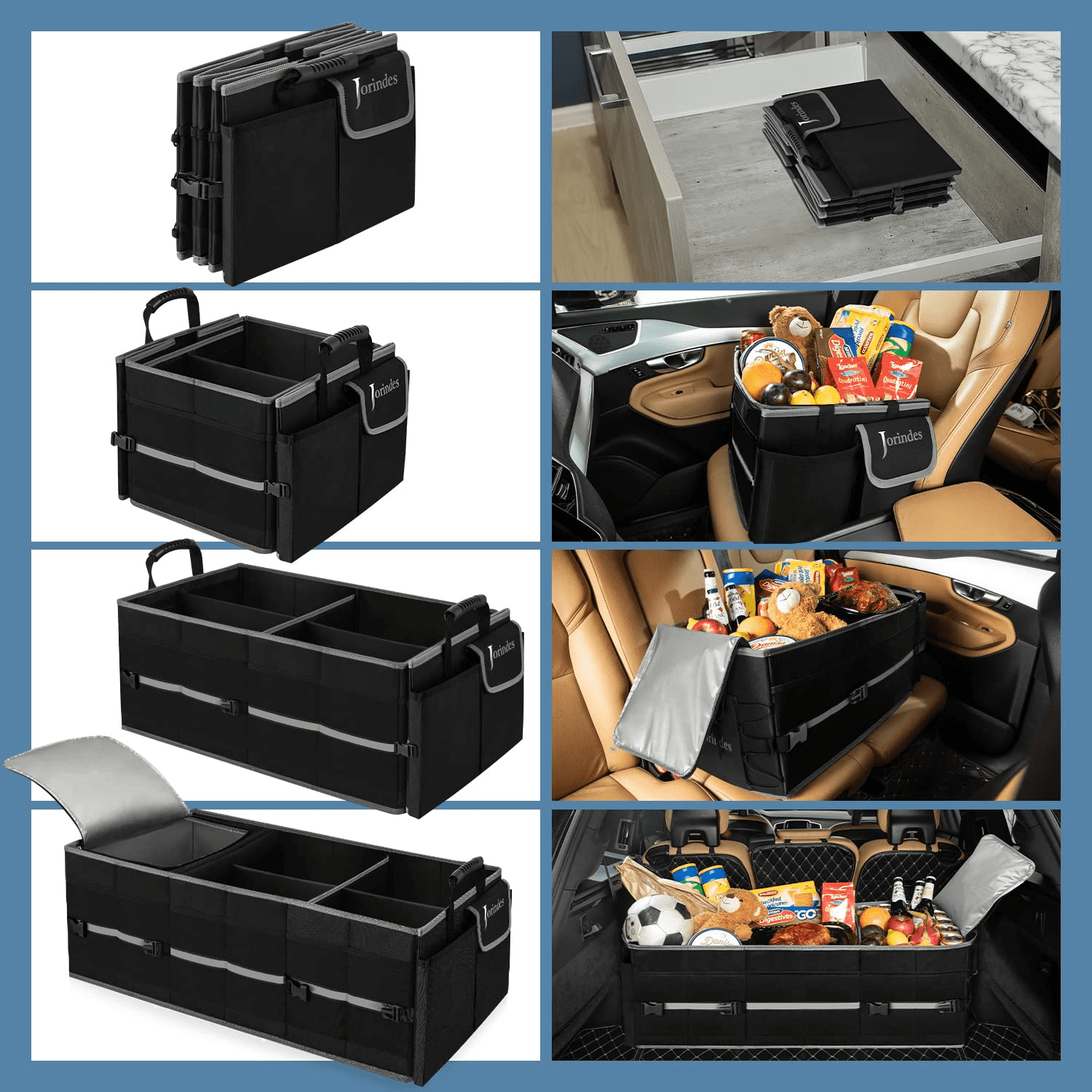 Heavy Duty Waterproof Trunk Organizer with Insulated Cooler Bag for Auto SUVs Walmart