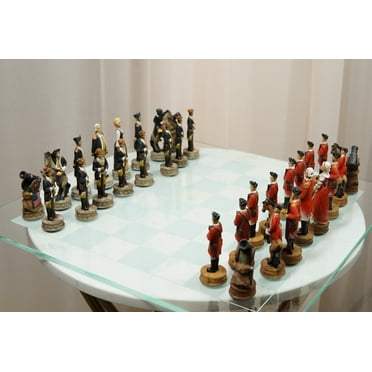 US Air Force vs Marines Military Chess Set Hand Painted with Glass ...
