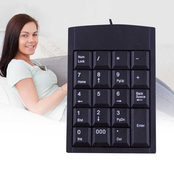 USB Wired Numeric Keyboard Keypad Adapter 19 Keys for Laptop PC Black ...