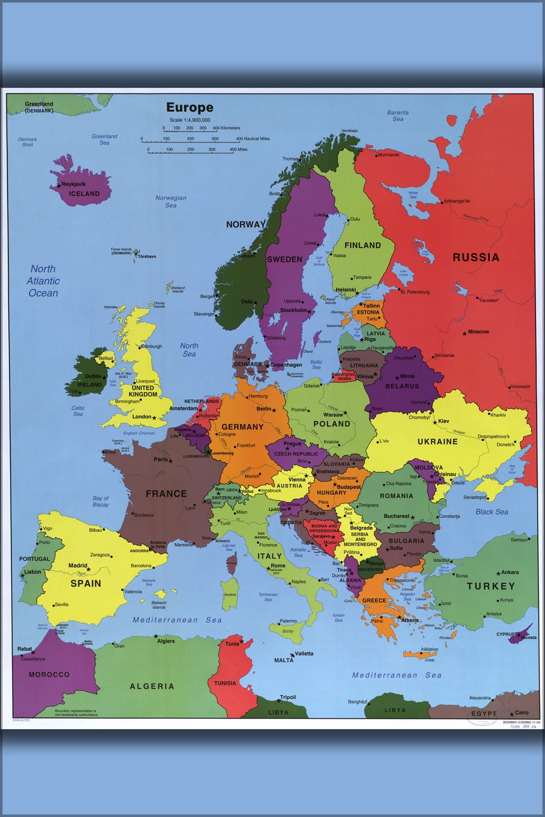 24"x36" Gallery Poster, cia map of europe 2004 - Walmart.com
