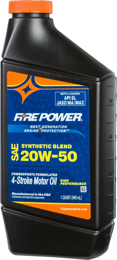 FirePower ATV UTV Motorcycle Synthetic Blend Motor Oil 20W50 Quart ...
