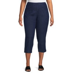 Just My Size Women's Plus Size Snap Hem Pull on Crop Pant - Walmart.com