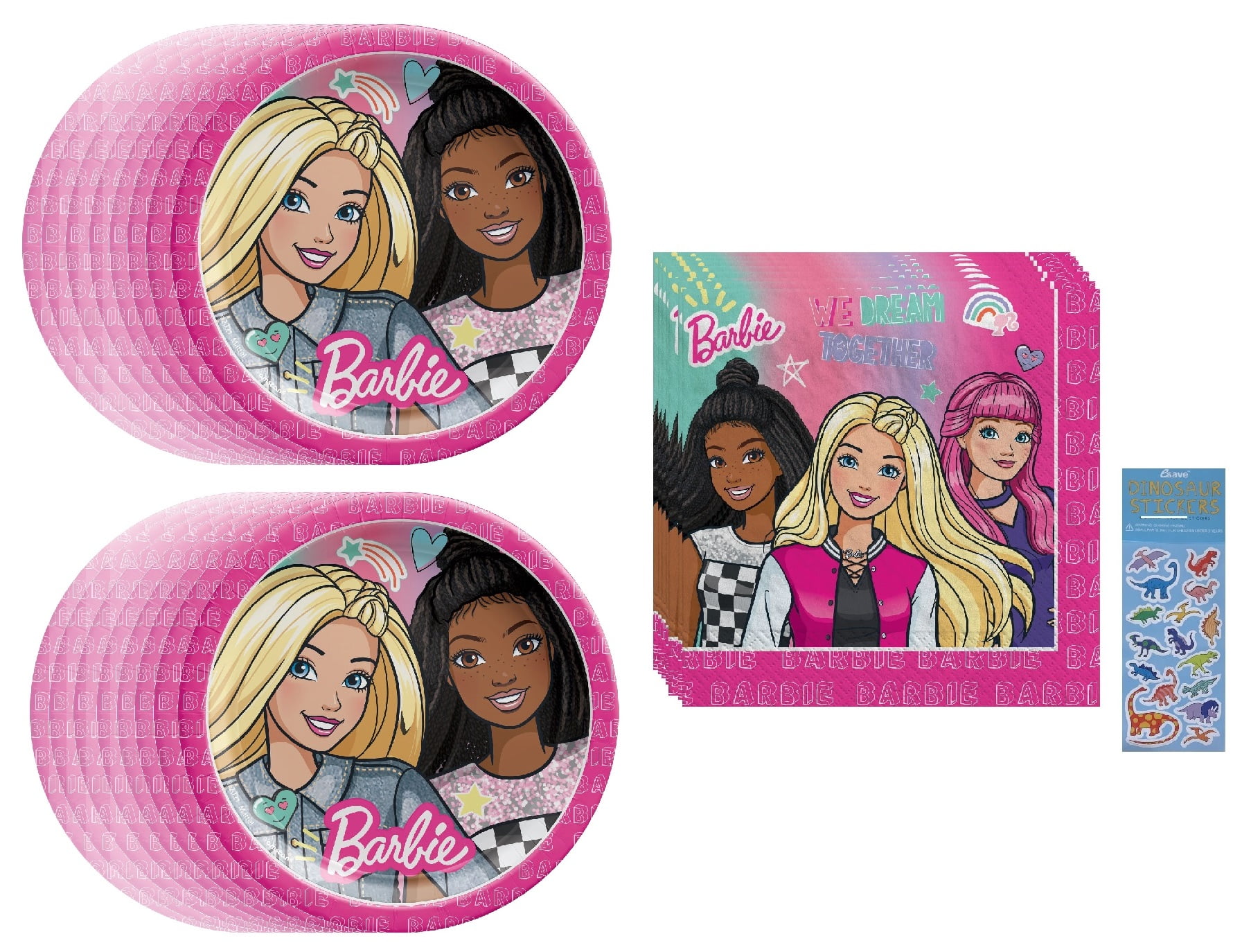 Barbie Birthday Party Supplies Bundle Pack includes 16 Lunch Paper ...