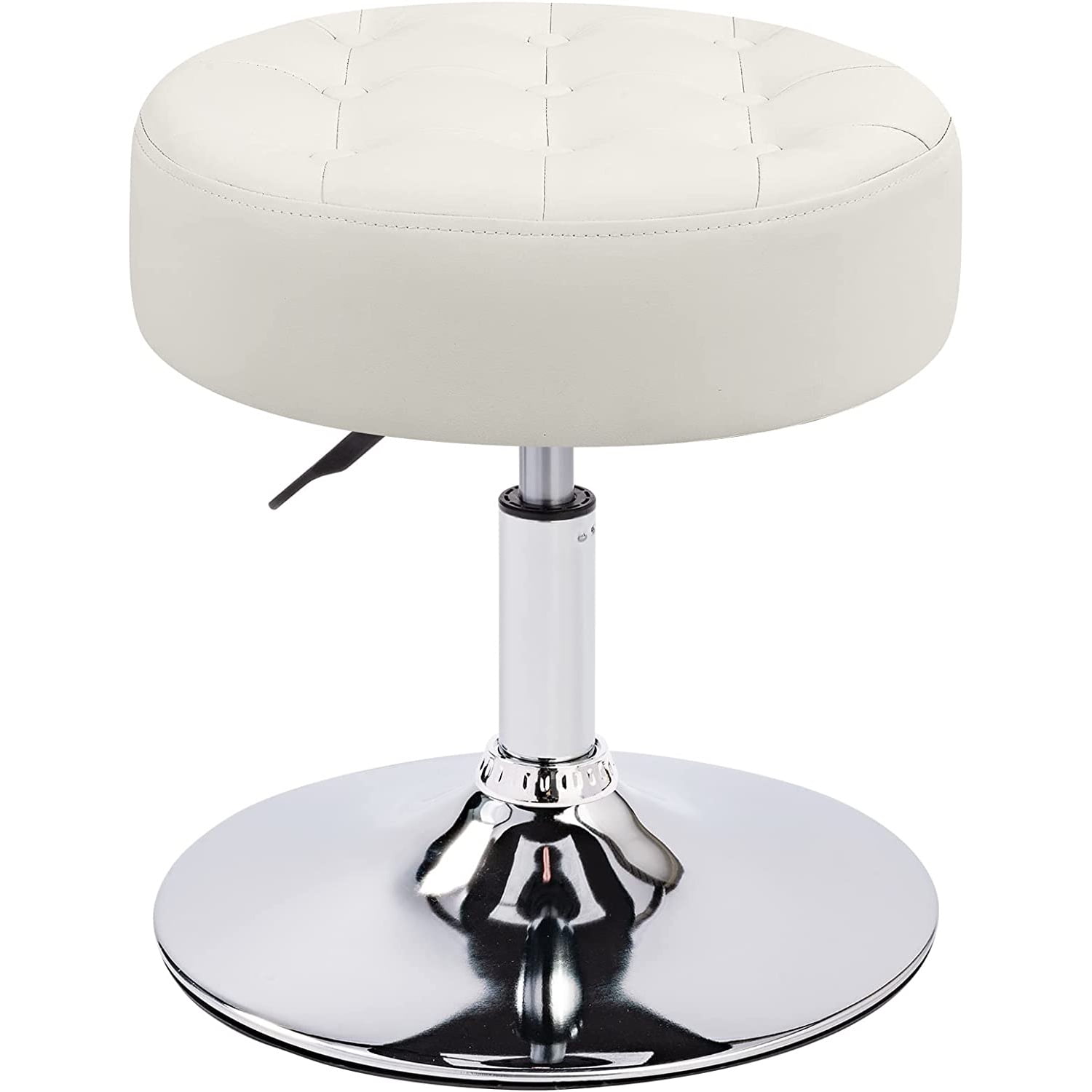 PU Leather Round Vanity Stool Chair Makeup Stool Adjustable Swivel ...