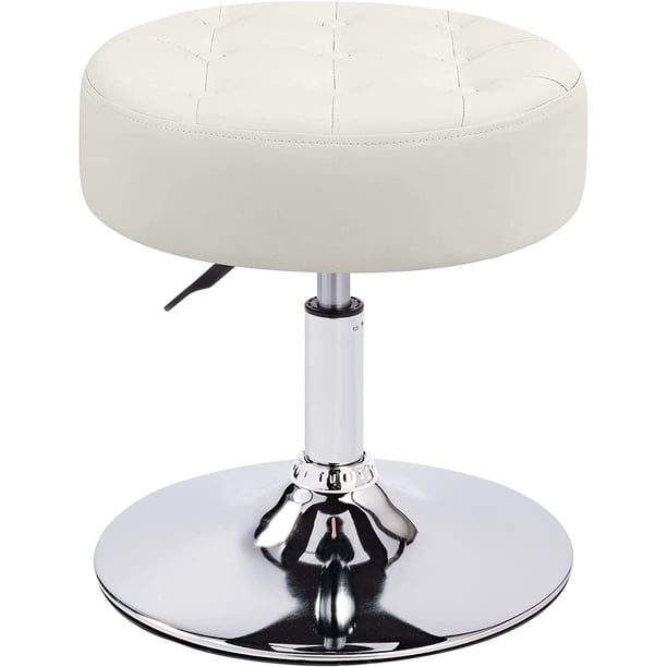 PU Leather Round Vanity Stool Chair Makeup Stool Adjustable Swivel ...