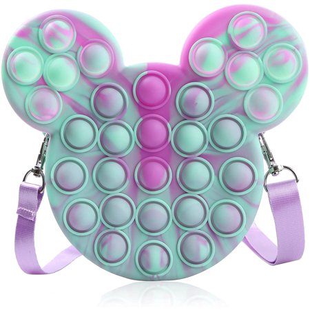 Pop Shoulder Bag Fidget Toys, Tie Dye Decompression Sensory Push Bubble ...