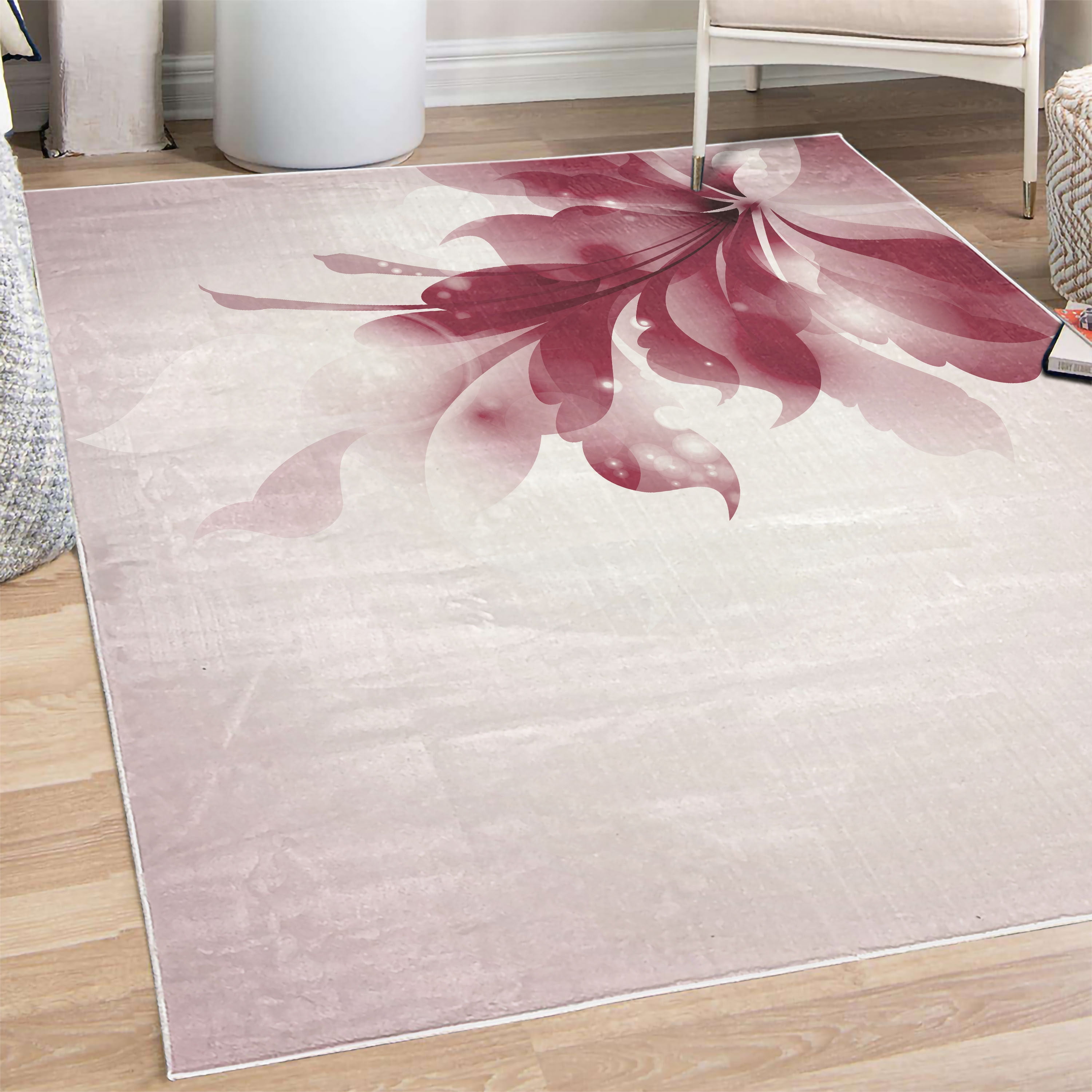 Abstract Decorative Rug, Color Gradient Effect Isolated Flower Petal ...