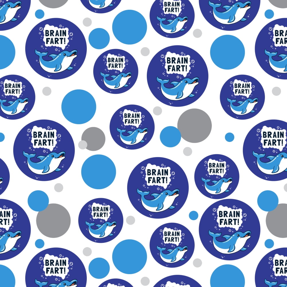 Brain Fart Dolphin Funny Humor Premium Gift Wrap Wrapping Paper Roll ...