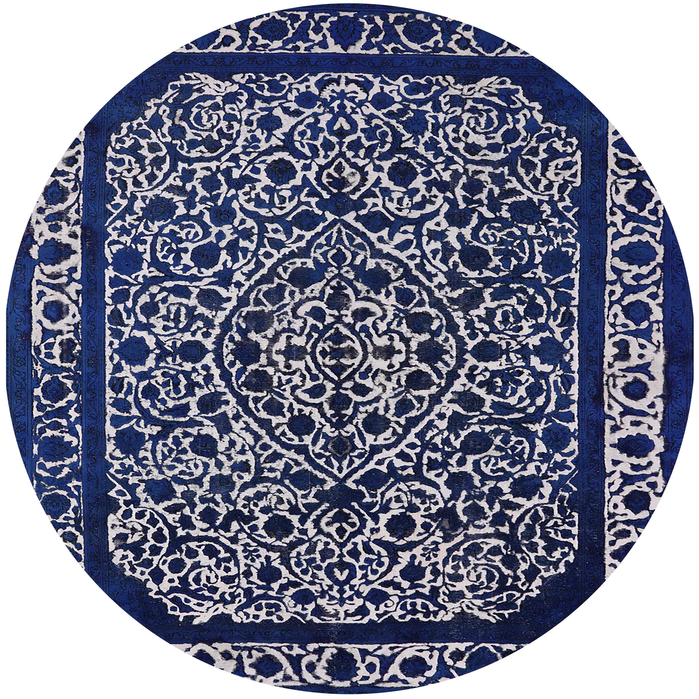 Ahgly Company Indoor Round Mid-Century Modern Lavender Purple Oriental ...