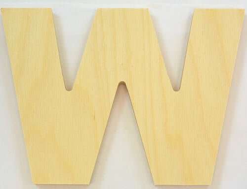 Package of 1, 16 Inch X 1" Thickness Baltic Birch Wood Letter "W" in ...