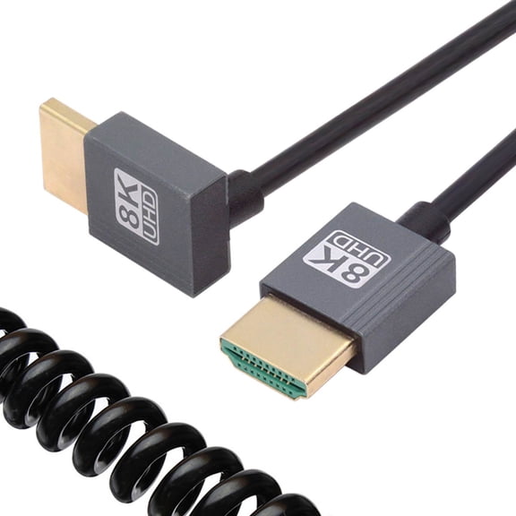 CY 90 Degree Right Angled Micro HDMI 2.1 Male Type-D to HDMI Male 8K ...