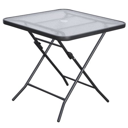 Outsunny 30" Square Outdoor Dining Table, Foldable Patio Table with ...