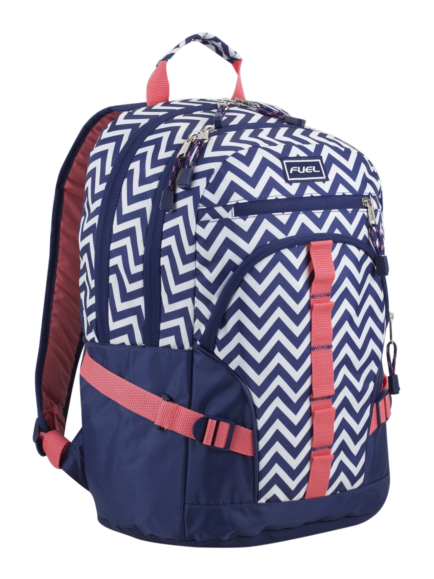 Fuel Unisex Multipocket Dynamic Active Backpack, Blue White Zig Zag ...