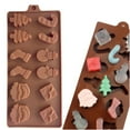 BIZHUA Christmas Silicone Cookie Molds 2 Pack, Nonstick Baking Pan for ...