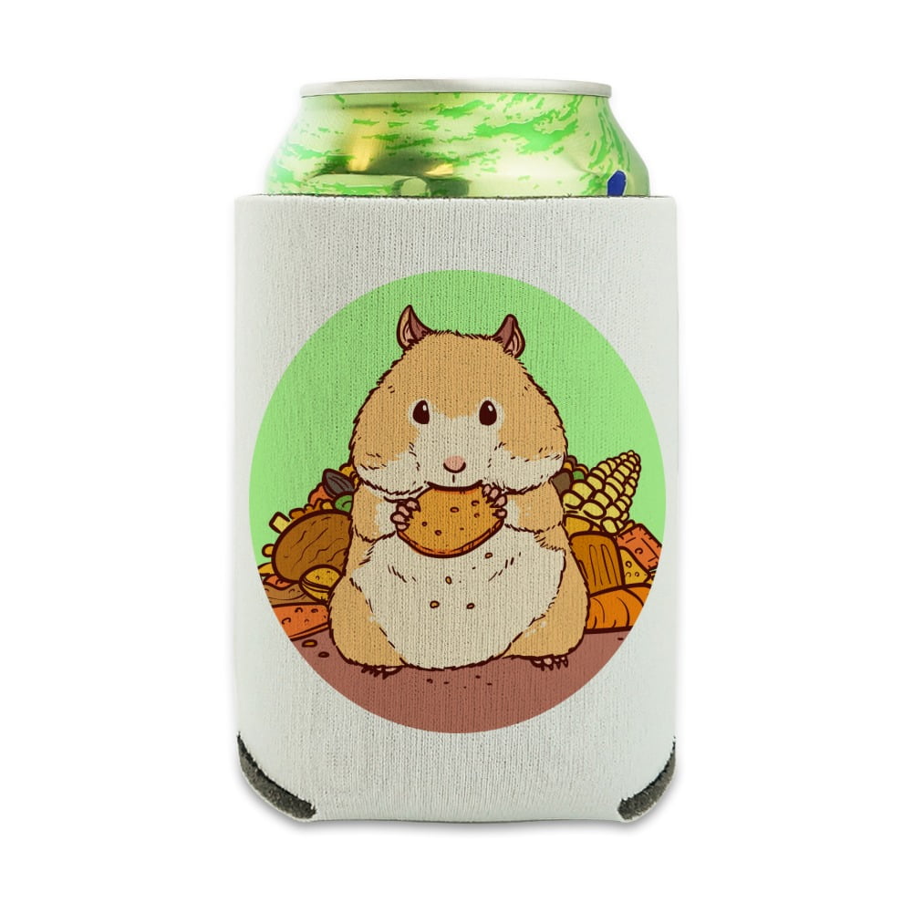 Hamster Eating Stash of Food Can Cooler - Drink Sleeve Hugger ...