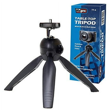 VidPro TT-12 Heavy Duty 3-Section Aluminum Table Top Tripod with 3-Way ...