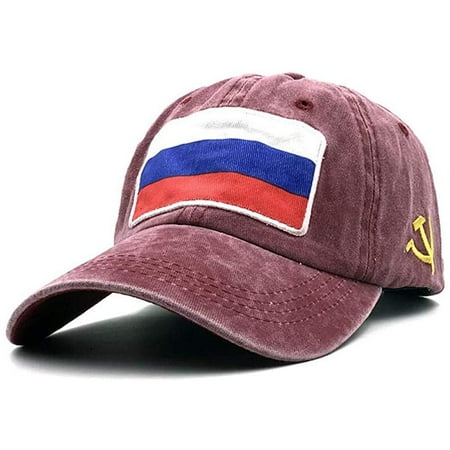 Russia Flag Baseball Cap RU Embroidered Polo Style Military Army Washed ...