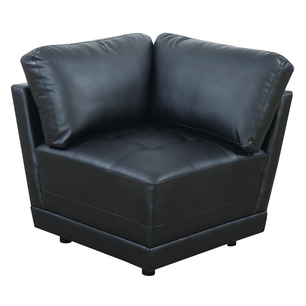 Bonded Leather Corner Wedge/Sofa, Black - Walmart.com