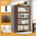 57'' Tall Metal Storage Cabinet with 4 Flip Doors, Kitchen Panty ...