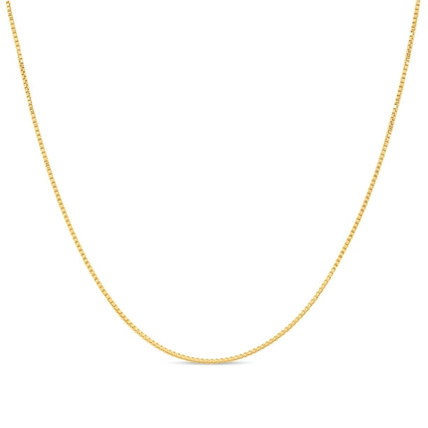 Gold Plated Sterling Silver 1mm Box Chain - 12 inch - Walmart.com